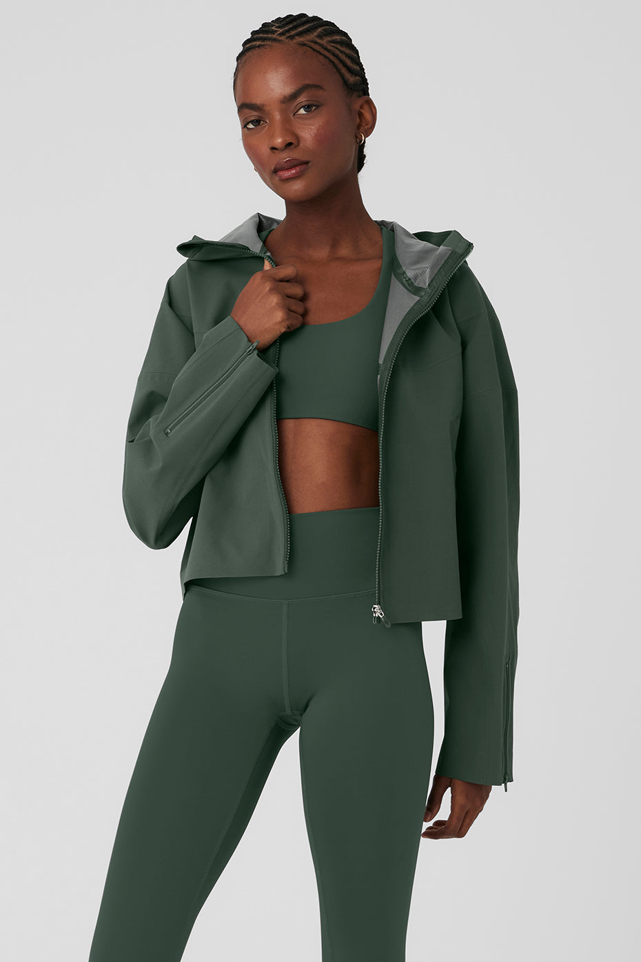 Alo Yoga Rain Or Shine Jacket In Dark Cactus - 30% Off | Editorialist